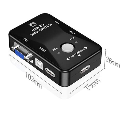 Kvm Switch Switcher 2 Poort Vga Svga Usb Kabel Vga Vicedeal