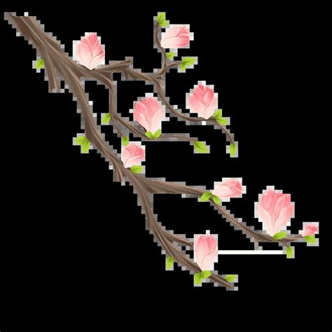 手绘粉色玉兰花花卉植物元素 花瓣网