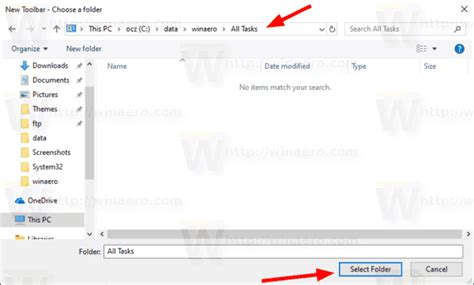 Create All Tasks God Mode Toolbar In Windows