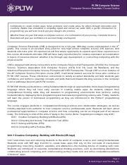 Computer Science Essentials Course Outline Pdf PLTW Computer Science