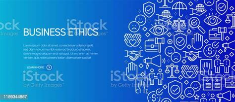 라인 아이콘이 있는 비즈니스 윤리 배너 템플릿입니다 광고 헤더 웹 사이트에 대한 현대 벡터 그림 도덕성에 대한 스톡 벡터 아트 및 기타 이미지 Istock