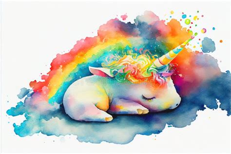 Colorful Fun Baby Unicorn Stock Illustration Illustration Of Splashes
