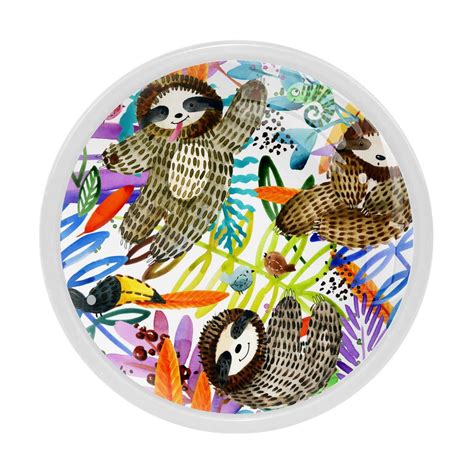 4 Pcs Sloth Cute Knobs For Kitchen Cabinet Cupboard Dresser Bookcase Drawer Pulls Handles Round