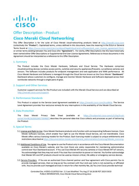 Meraki Pdf Cloud Computing Computer Network
