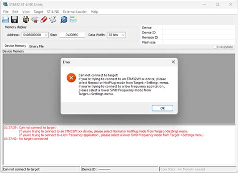 Stm32c011f6p6 Can`t Connect To St Link Utility Stmicroelectronics Community