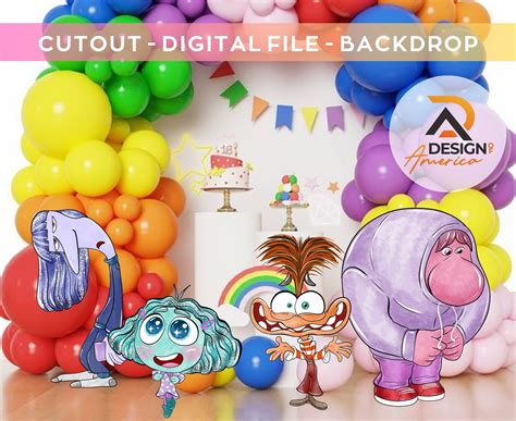Inside Out Cutout Inside Out Decoration Inside Out Decoration Theme Birthday Party Stand Up