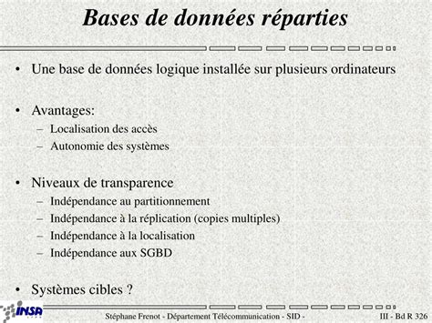 PPT Bases de données réparties PowerPoint Presentation free download