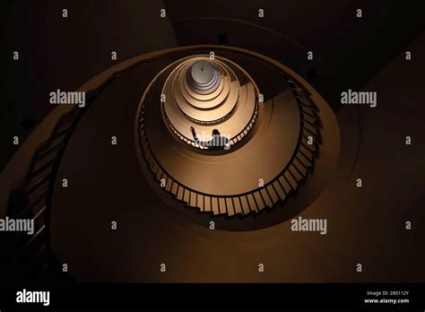 Spiral Staircase In A Tall Multi Floor House In The Form Of A Golden Ratio Architecture