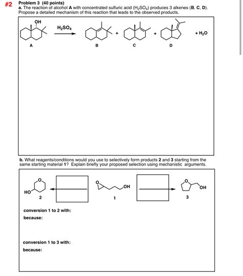 Solved 2 Problem 3 40 Points A The Reaction Of Alcohol Chegg