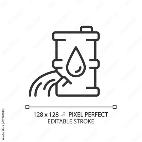 Oil Spill Linear Icon Environmental Contamination Ocean Pollution