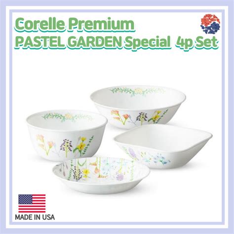 Corelle Premium Pastel Garden Special 4p Set Corelle Usa Salad Bowl