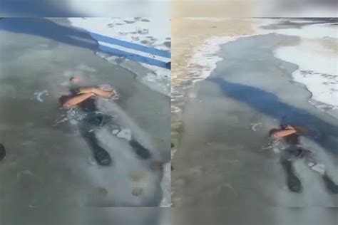 警察在结冰的湖面上发现男子尸体，手臂还露在外面，人却没了呼吸