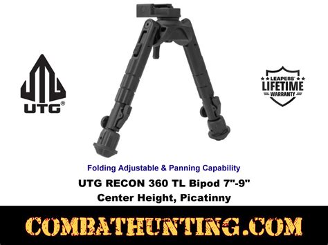 Utg Tl Bp01 B Recon 360 Tl Bipod 7 9 Center Height Picatinny