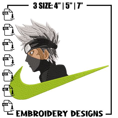 Kakashi Nike Embroidery Design Naruto Embroidery Nike Desi Inspire