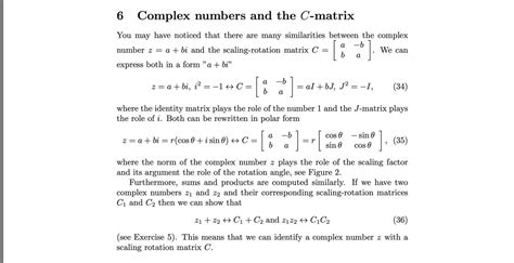 Solved Complex Numbers And The C Matrix You May Have Chegg
