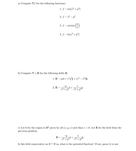 solved a compute ∇f for the following functions 1