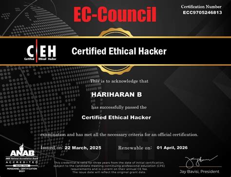 Ceh Ethicalhacking Thinklikeahacker Hackforgood Hari Haran