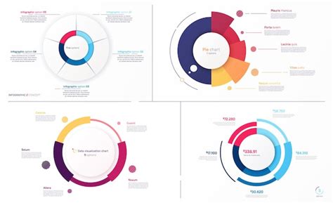 Premium Vector Set Of Vector Circle Chart Designs Modern Templates For Creating Infographics