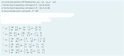 Solved Let L Be The Linear Operator On R2 Defined By L21