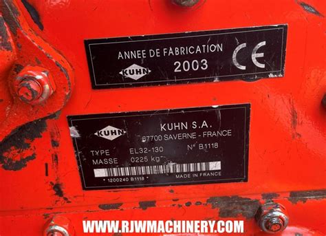 Sold Kuhn El32 130 For Sale Rjw Machinery Sales Ltd