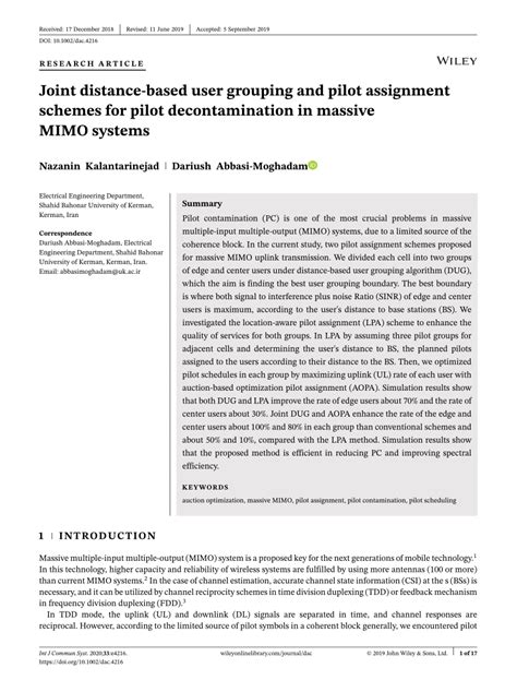 Joint Distance‐based User Grouping And Pilot Assignment Schemes For Pilot Decontamination In
