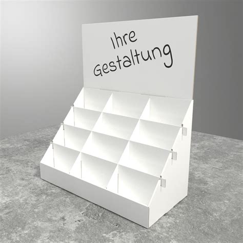 Thekendisplay Aus Karton Stufendisplay Mit 12 Fächern Dd Displays