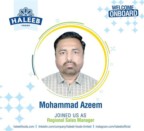 Haleeb Foods Limited On Linkedin We Welcome Muhammad Azeem To The Team