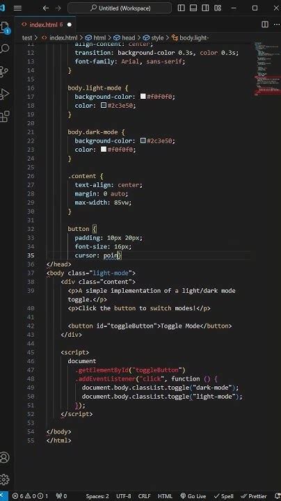 Lightdark Mode Toggle Html Css Javascript Youtube