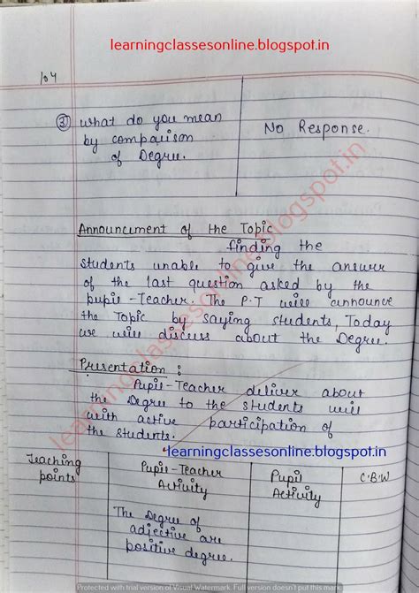 Bed Lesson Plan For English Class 6 Pdf Amber Mcleans English