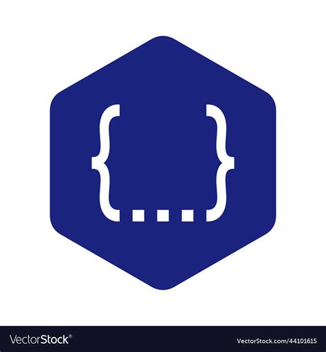 Css Emblem Blue Hexagon And Braces Royalty Free Vector Image