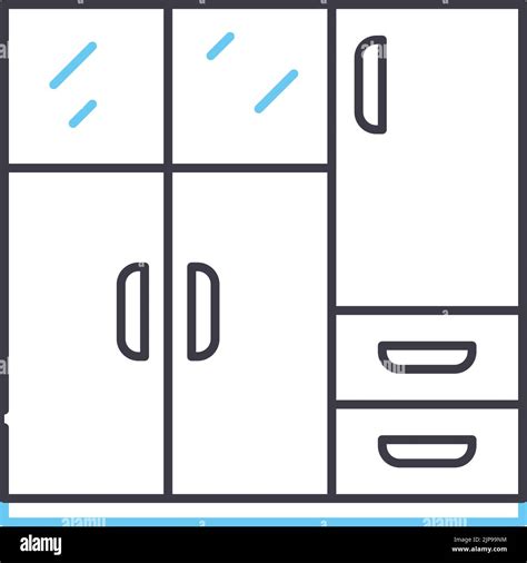 Wardrobe Line Icon Outline Symbol Vector Illustration Concept Sign