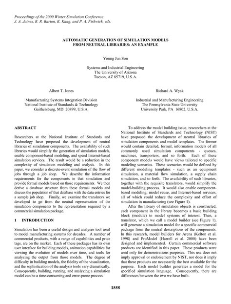 Pdf Automatic Generation Of Simulation Models From Neutral Libraries