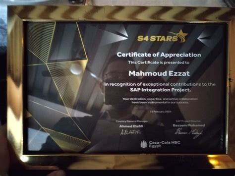 Mahmoud Ezzat On Linkedin Thanks Coca Cola Hbc For The Appreciation