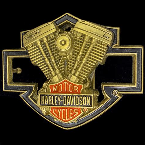 Brass Harley Davidson Motorcycle Bar Shield V Twin Logo Biker 1990s NOS