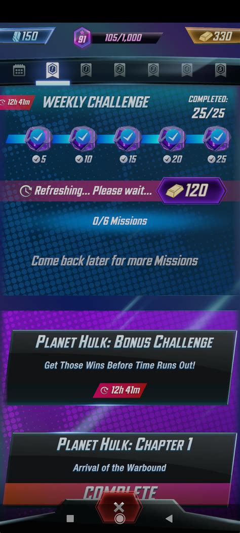 Missions Dont Refresh Rmarvelsnap