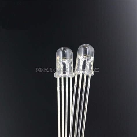 20pcs 5mm Rgb 4pin Tri Color Common Cathode Led Light Red Green Blue