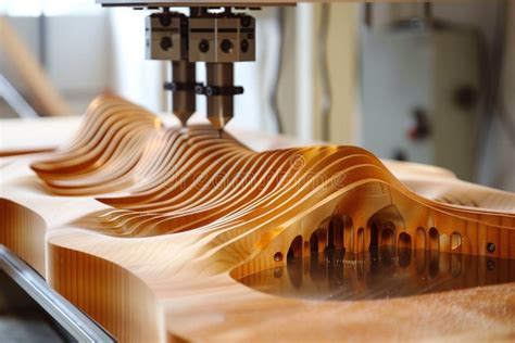 Cnc Machine Crafting Unique Furniture Design With Advanced Technology Stock Image Image Of