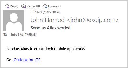 Send As Alias From Microsoft Outlook Mobile App IOS And Android ALI