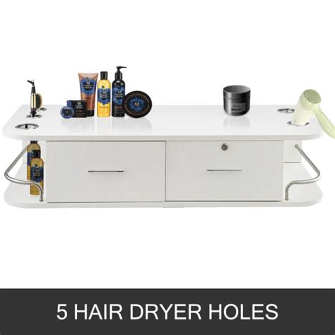 Dropship Vevor White Wall Mount Styling Station Classic Locking 2