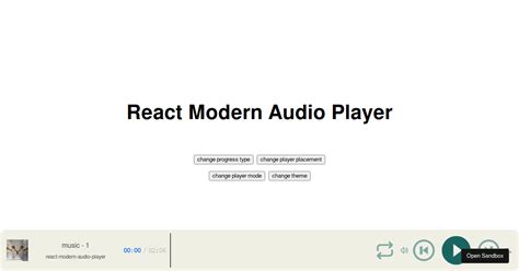 React Modern Audio Player Examples Codesandbox
