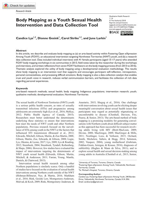 Pdf Body Mapping As A Youth Sexual Health Intervention And Data Pdf Body Mapping As A Youth Sexual Health Intervention And Data
