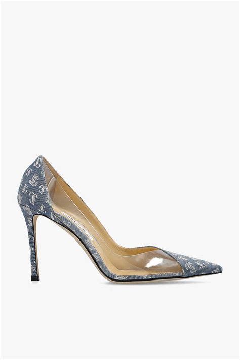 Jimmy Choo Cass Denim Stiletto Pumps In White Lyst