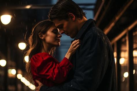Rainy Cuddle Photo Premium Ai Generated Image