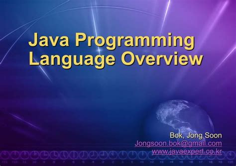 Chapter 1 Java Programming Language Overview Ppt