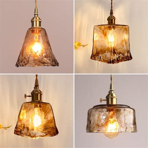 Vintage Hand Blown Glass Pendant Lights Hadley