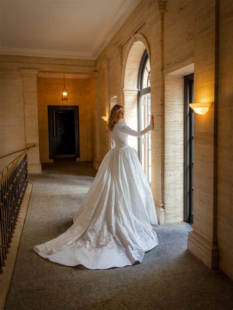 Timeless Long Sleeve Jacquard Ball Gown Kleinfeld Bridal