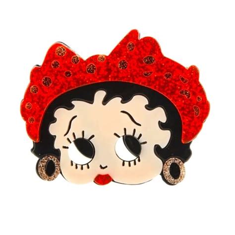 Betty Boop Acrylic Head Brooch Betty Boop Jewelry Acrylic Brooch