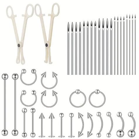 Body Piercing Tool Kit Include Septum Forceps Clamp Pliers Stainless