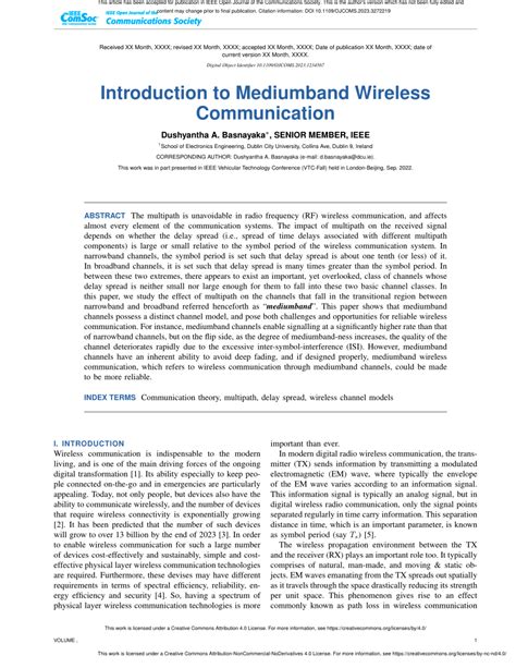 Pdf Introduction To Mediumband Wireless Communication