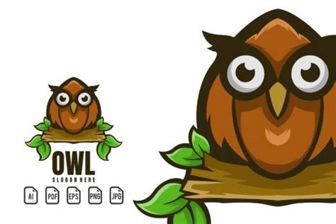 Owl Mascot Logo Graphic By Maxs Graphic · Creative Fabrica